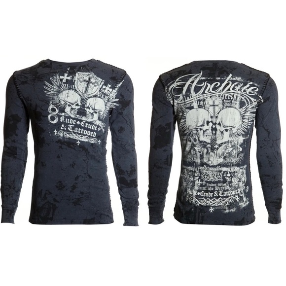 Affliction | Shirts | Archaic By Affliction Mens Thermal Shirt Crude ...